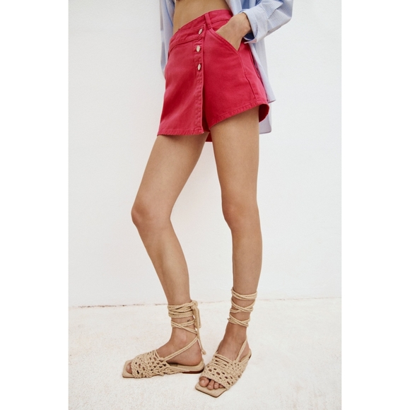 Zara | Shorts | Zara Denim Wrap Skort | Poshmark
